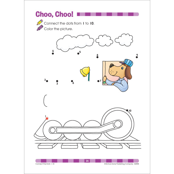 School Zone – Connect the Dots Workbook – 32 Pages, Ages 3 to 5 ...